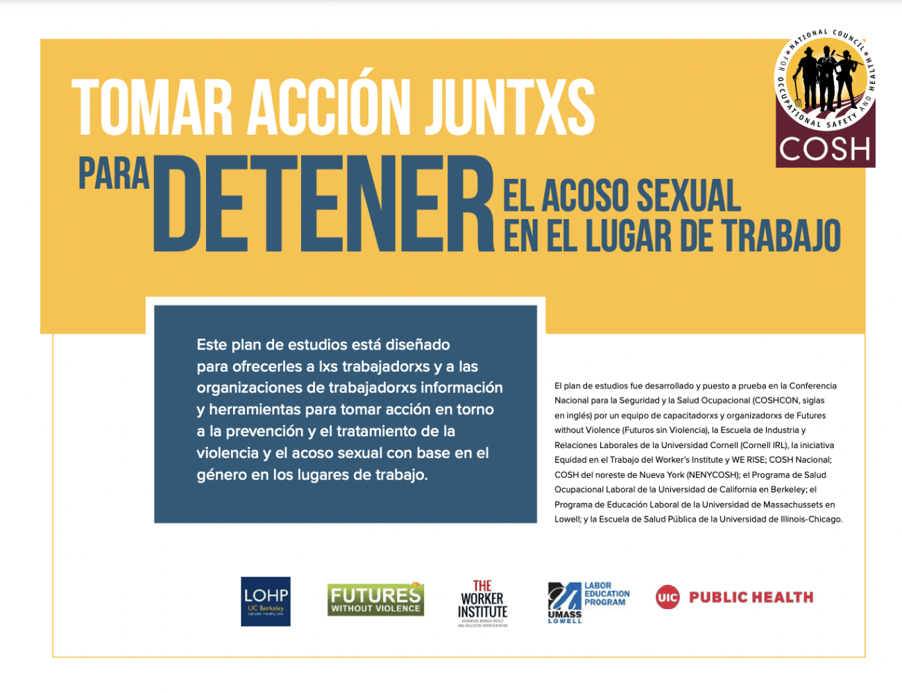 Tomar Acción para Detener el Acoso Sexual | Consejo Nacional de Salud y ...