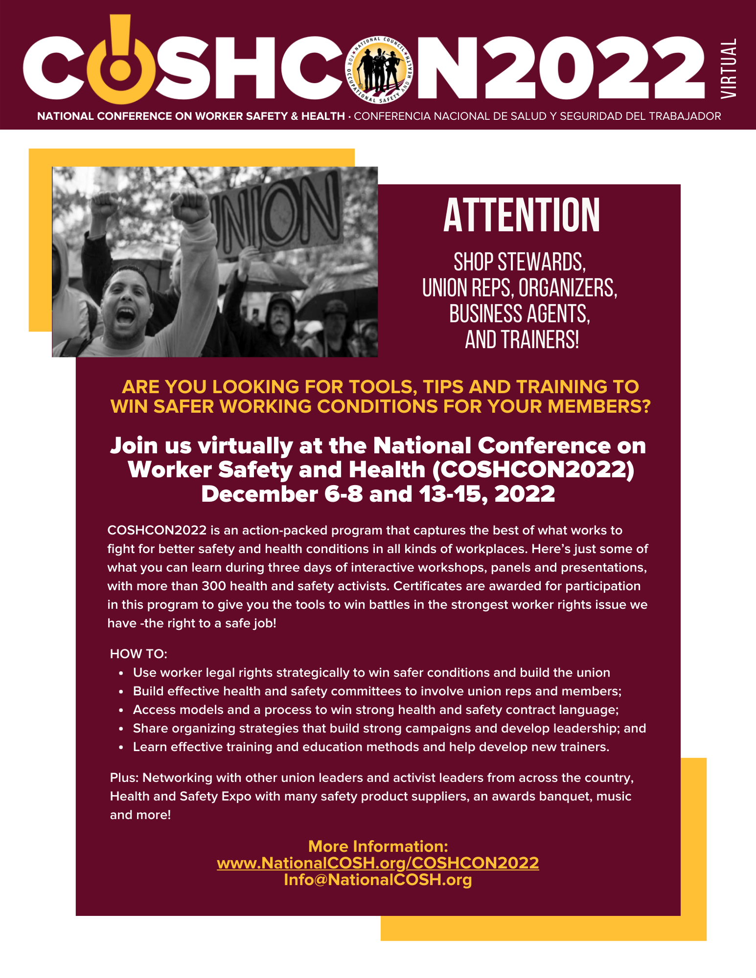 Unions @ COSHCON | National Council for Occupational Safety and Health